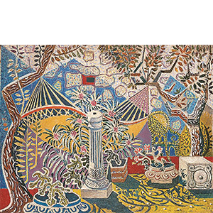 Yard in Hydra Silkscreen by Ghikas Hadjikyriakos at Sianti Gallery.