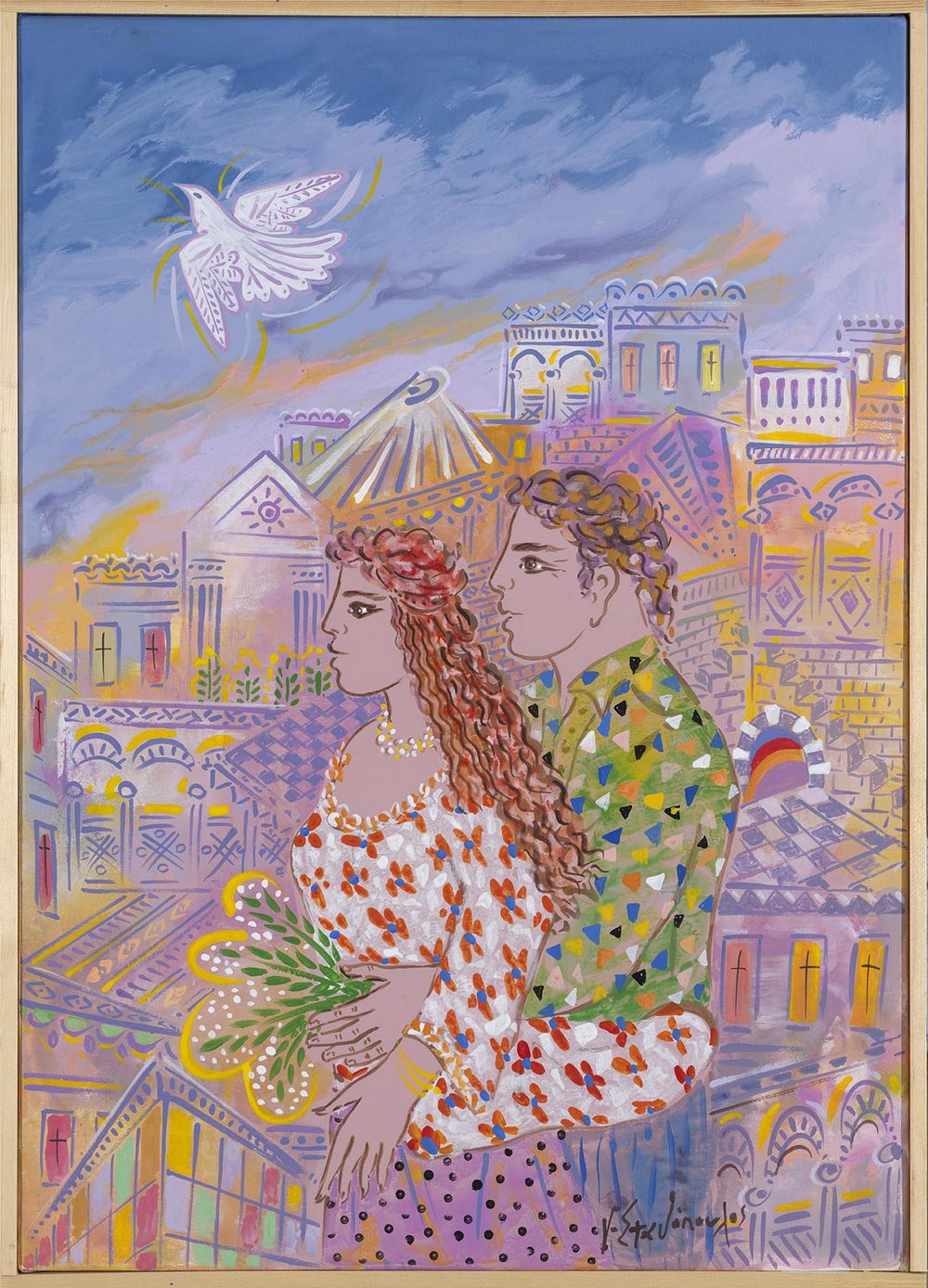 Couple Painting by Giorgos Stathopoulos | Sianti Gallery